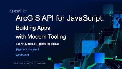 Building Apps With Modern Tooling Arcgis Api For Javascript Esri