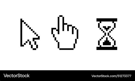 Cursor Pixel Mouse Arrow Pointer Click Icon Vector Image