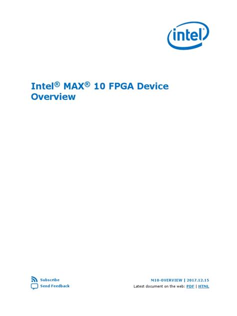 Intel Max 10 Fpga Device Subscribe Send Feedback M10 Overview 2017