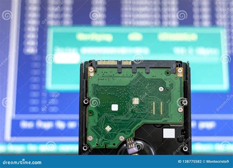 Hard Drive From Array At Server Cloud Equipment Verifying And Repairing Data Information