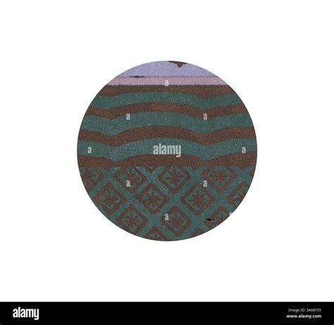 A Circular Design Featuring Layered Textures And Patterns In Varying Colors Including Wavy