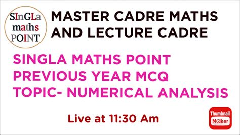 Numericalanalysis Previous Year Mcq Of Numerical Analysis Master Cadre And Lecture Cadre