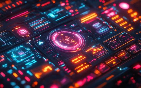 Futuristic Digital Interfaces With Glowing Accents Pattern Premium Ai