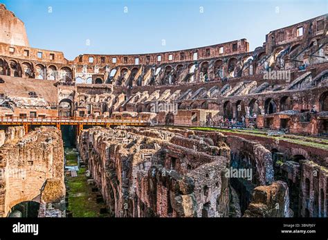 Rome Italy Sep 28 2009 Roman Colosseum Underground Tunnels And