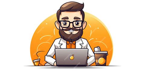 Computer Systems Analyst Mascot For A Company Logo Line Art Generative