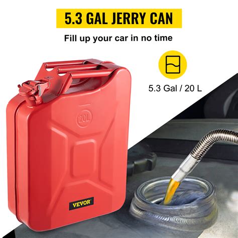 Vevor Jerry Fuel Can 5 3 Gallon 20 L Portable Jerry Gas Can With