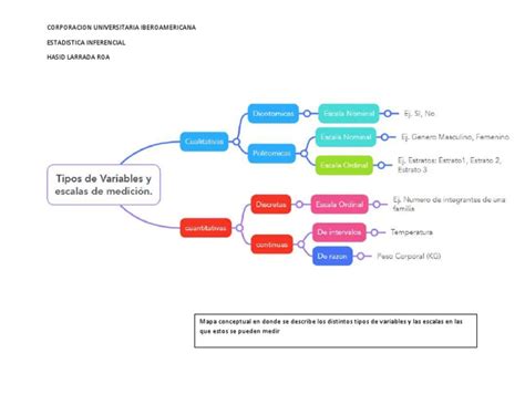 Mapa Conceptual Tipos De Variables Y Escalas De Medicion Pdf