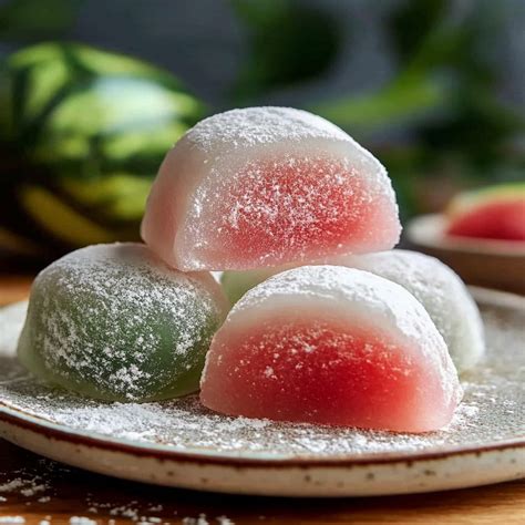Soft Watermelon Mochi Treats
