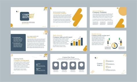터 현대 기업 비즈니스 프레젠테이션 템플릿 디자인 프리미엄 벡터
