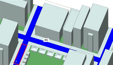 This Figure Shows The Developed 3d Ray Tracing Scenario The Bs Is