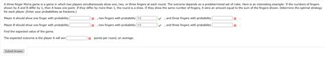 Solved A Three Finger Morra Game Is A Game In Which Two