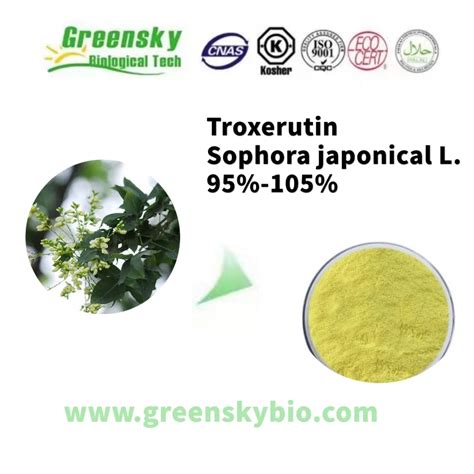 Troxerutin Powder 95 0 105 0 Purity Natural Herbal Extract Cas 7085 55 4 Sophora Japonica L