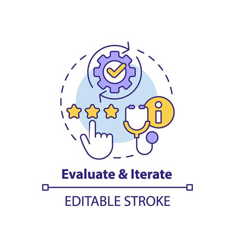 2d Editable Multicolor Icon Evaluate And Iterate Concept Isolated Vector Health