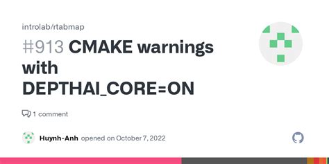 cmake warnings with depthai core on · issue 913 · introlab rtabmap