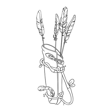 Aljava Com Setas Para Jogos Esboço De Aljava Para Jogos De Tiro Com