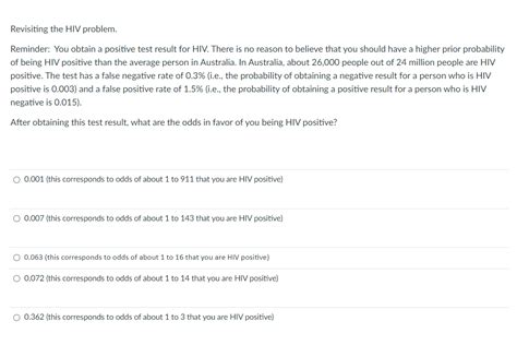 solved revisiting the hiv problem reminder you obtain a
