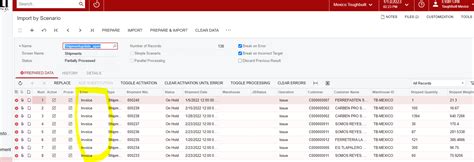 Import Scenario Create Shipments Invoices Works Shows An Error Community