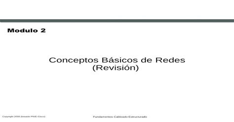 Modulo 2 Basico Redesconceptos Básicos De Redes Revisión Modulo 2
