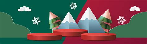 연단 크리스마스 장식 디자인 빨강 녹색과 파랑 스튜디오 스탠드 프로모션 제품 강단에 대한 스톡 벡터 아트 및 기타 이미지