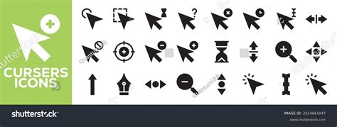 Mouse Cursors Pointers Linear Style Icon Stock Vector Royalty Free 2514661047 Shutterstock