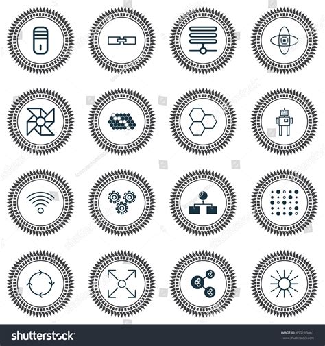 Robotics Icons Set Collection Branching Program Stock Vector Royalty