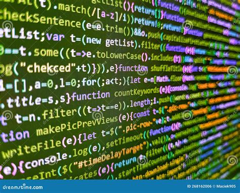 Computer Script Innovative Startup Project Abstract Screen Of
