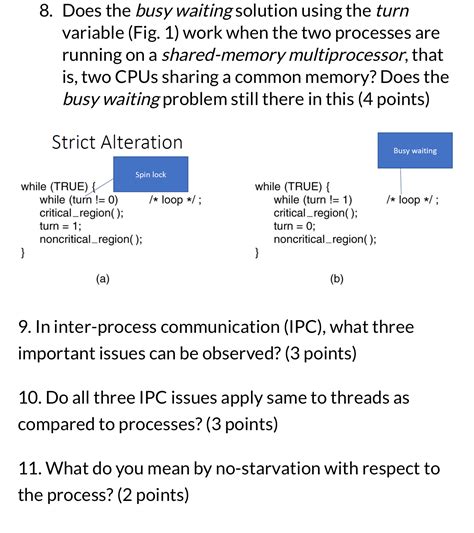 Solved Does The Busy Waiting Solution Using The Turn