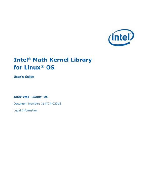 PDF Intel Math Kernel Library For Linux OS User S Guide DOKUMEN TIPS