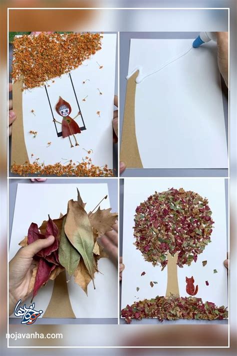 28 عکس کاردستی با برگ پاییزی به شکل دختر