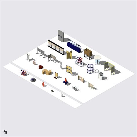 3d Model Revit Parametric Exhibition Furniture Toffu Co