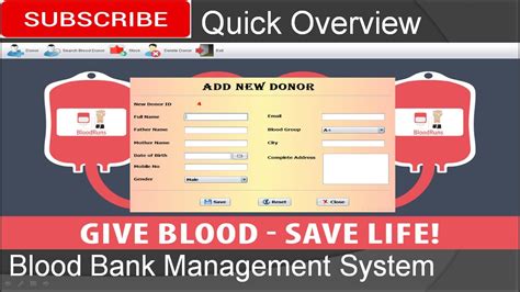 Blood Bank Management System Java Project Horsc