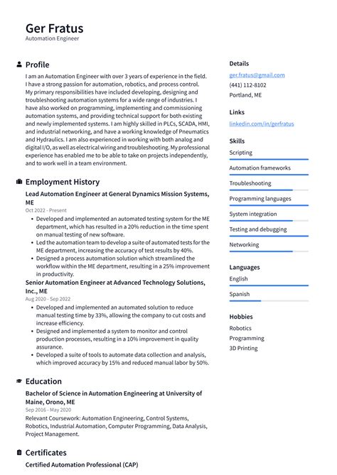 Meta Automation Engineer Resume Examples Resumecat