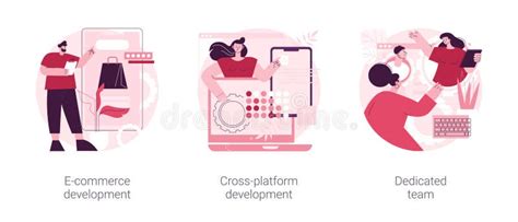 Remote Developers Team Abstract Concept Vector Illustrations Stock Vector Illustration Of