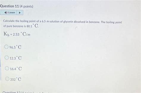 Solved Calculate The Boiling Point Of A M Solution Of Chegg