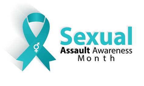 Sexual Assault Awareness Month Concept Banner With Teal Ribbon Vector