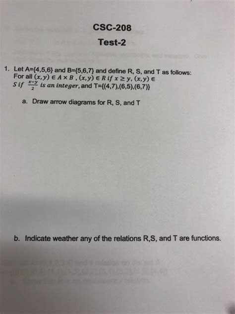 Solved CSC Test Let A And B And Chegg Com
