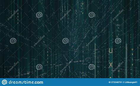 Matrix Hexadecimal Data Flowing In Cyberspace Animation Stock Image