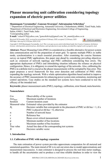 Pdf Phasor Measuring Unit Calibration Considering Topology Expansion