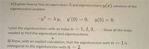 Solved 1 Explain how to find all eigenvalues λ and Chegg com