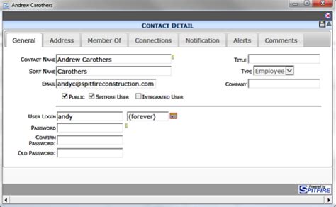 Site Options Menu Spitfire Client Services