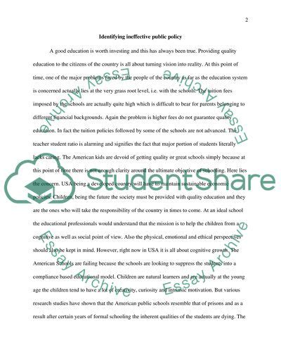 Implementation Of Public Policy Essay Example Topics And Well Written Essays 750 Words