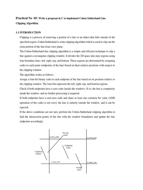 Practical No 05 Write A Program In C To Implement Cohen Sutherland