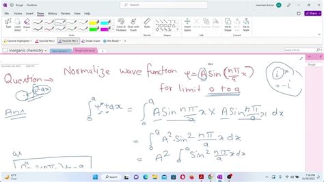 Normalization Of Wave Function Youtube