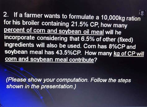 solved feed formulation computation
