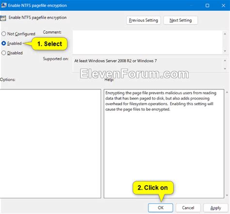 Enable Or Disable Virtual Memory Paging File Encryption In Windows 11