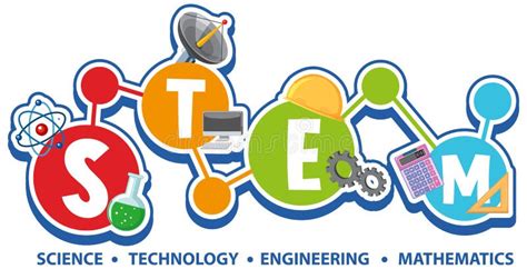 Colourful Stem Education Text Icon Stock Vector Illustration Of