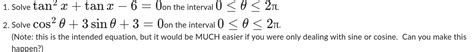 Solved Solve tan x tanx on the interval θ π Solve Chegg com