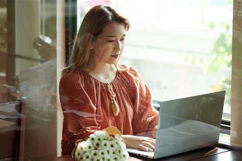 Programming Young Woman Stock Image Image Of Business 239680367
