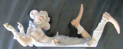 Large Lladro Clown Lying Down With Flower The Magic Of Comedy 6913