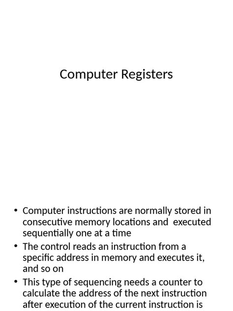 Computer Fundamentals 3 Registers 3 Pdf Central Processing Unit Computer Data Storage